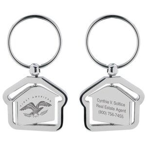 Real Estate House Key Tag Key Chain Holder Personalized House Shaped ...