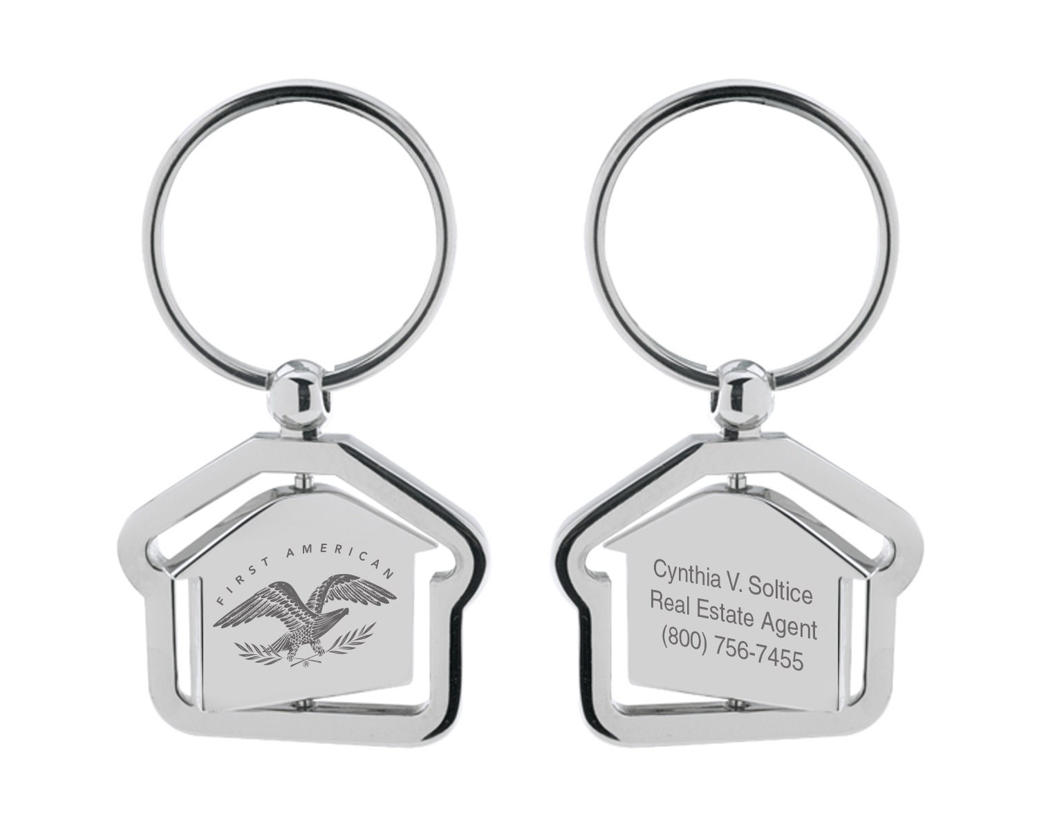 Real Estate House Key Tag Key Chain Holder - Personalized House Shaped ...