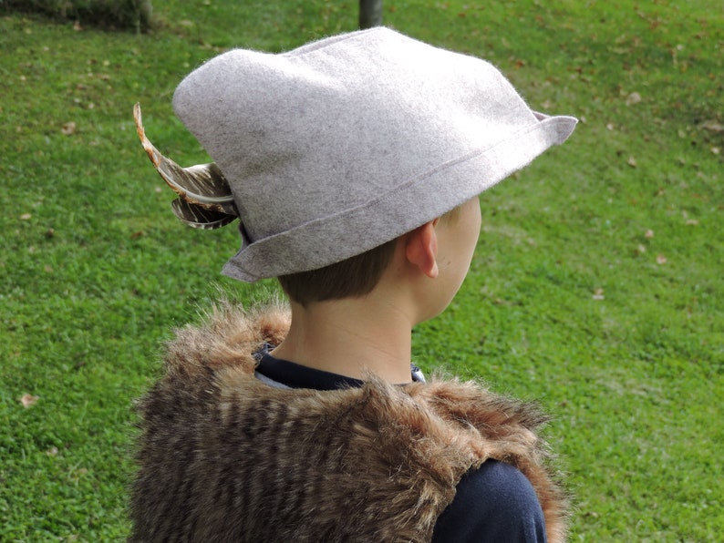 Medieval Bycocket Hat With Real Feathers. Made From Felt or Upholstery ...