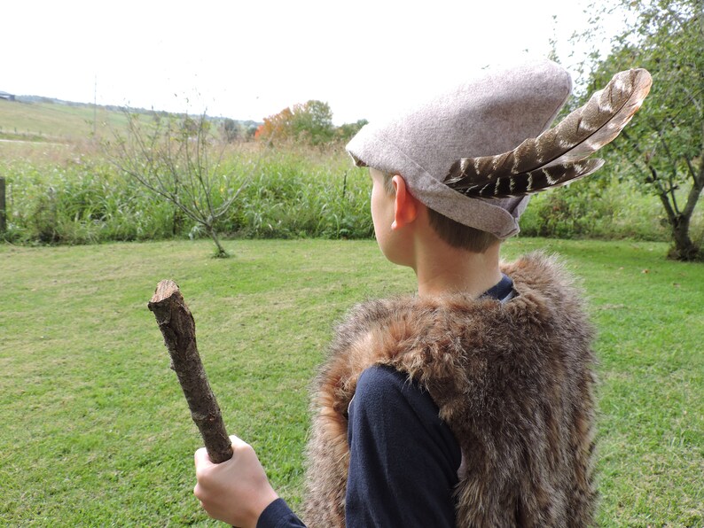 Medieval Bycocket Hat With Real Feathers. Made From Felt or Upholstery ...