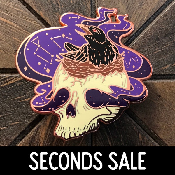 Crow Skull Pin - Etsy