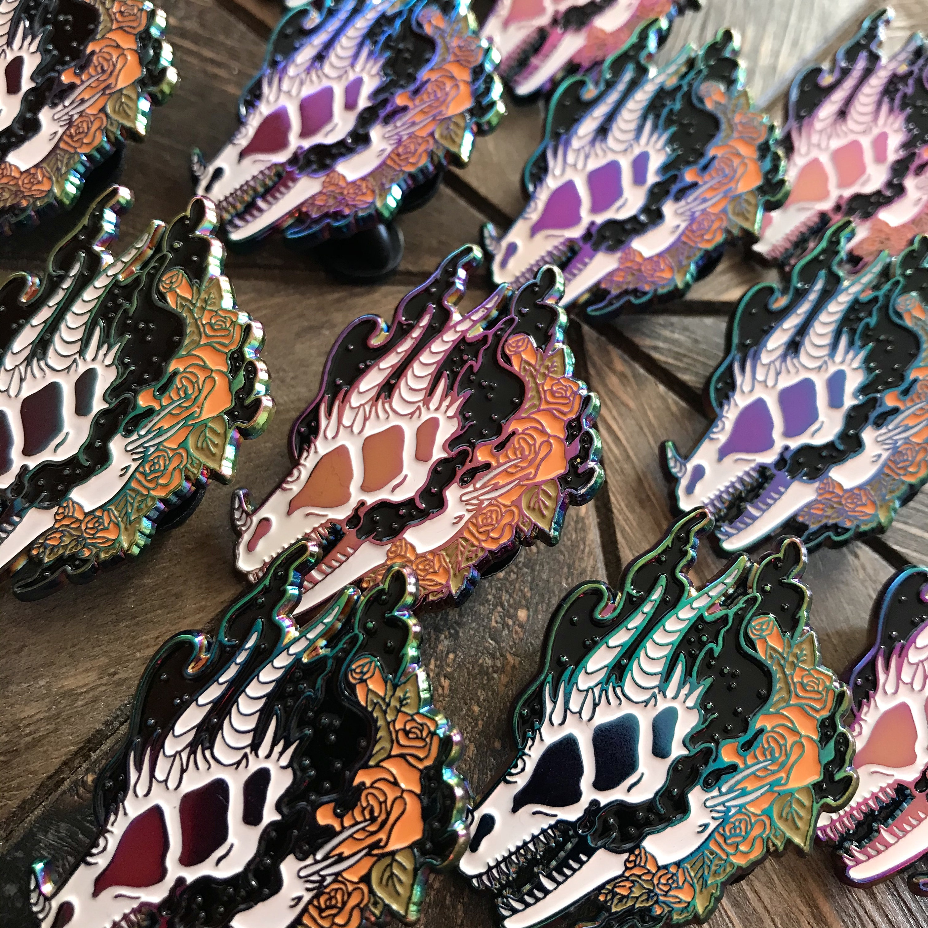 Dragon Skull Enamel Pin aether Dragon Pin - Etsy