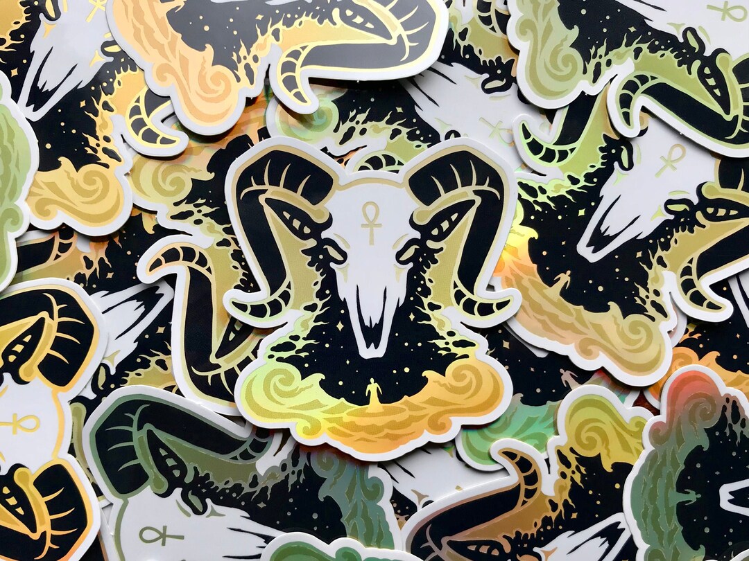 Khnum Holographic Sticker - Cosmic Pantheon Egypt, Egyptian Gods ...