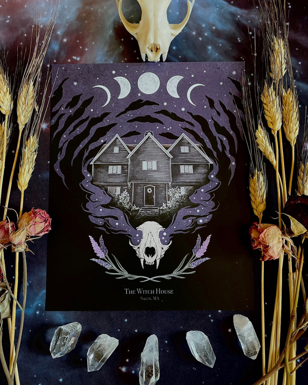 The Witch House, Salem MA - Art Print, Witch House Art Print, Dark Art ...