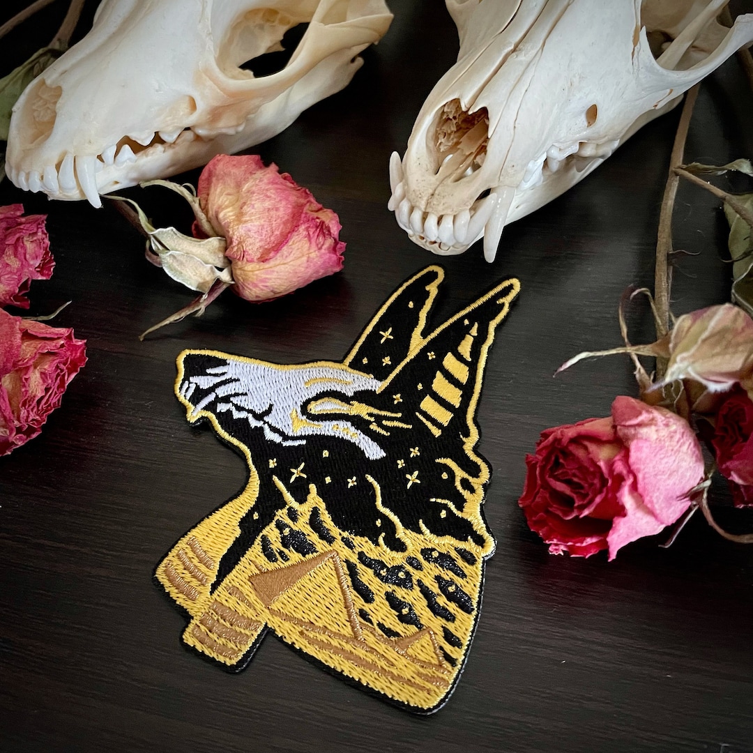 Anubis Patch - Iron on Patch, Witchy Patch, Spooky Patches, Witch Gift ...