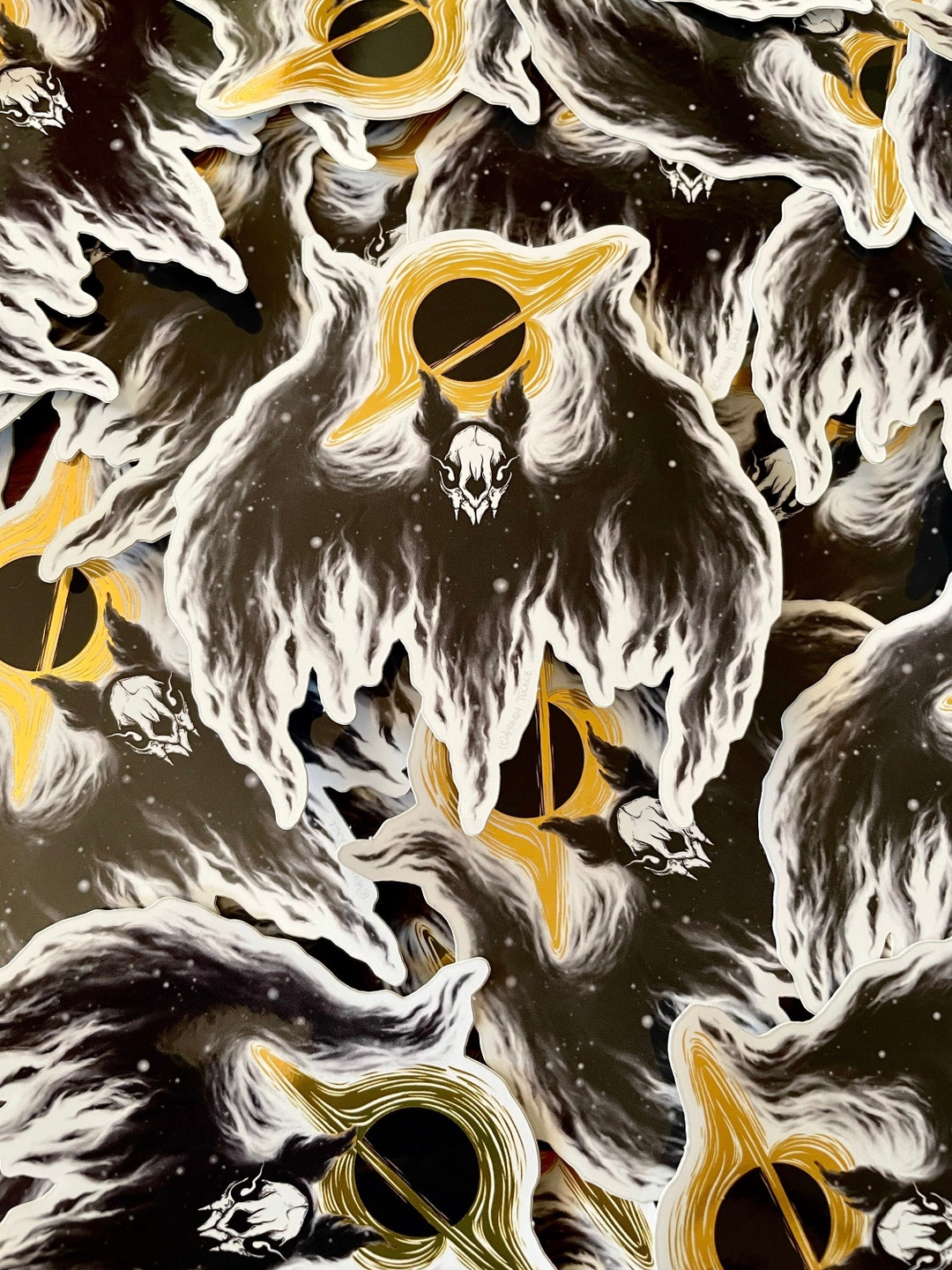 Metallic Gold Sticker - Bat Spirit, Spirit of Fate, Bat Sticker, Space ...