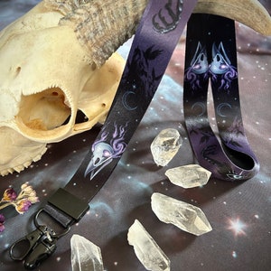 Crow Skull Witchy Lanyard Goth Lanyard, Occult Lanyard, Spooky Lanyard ...