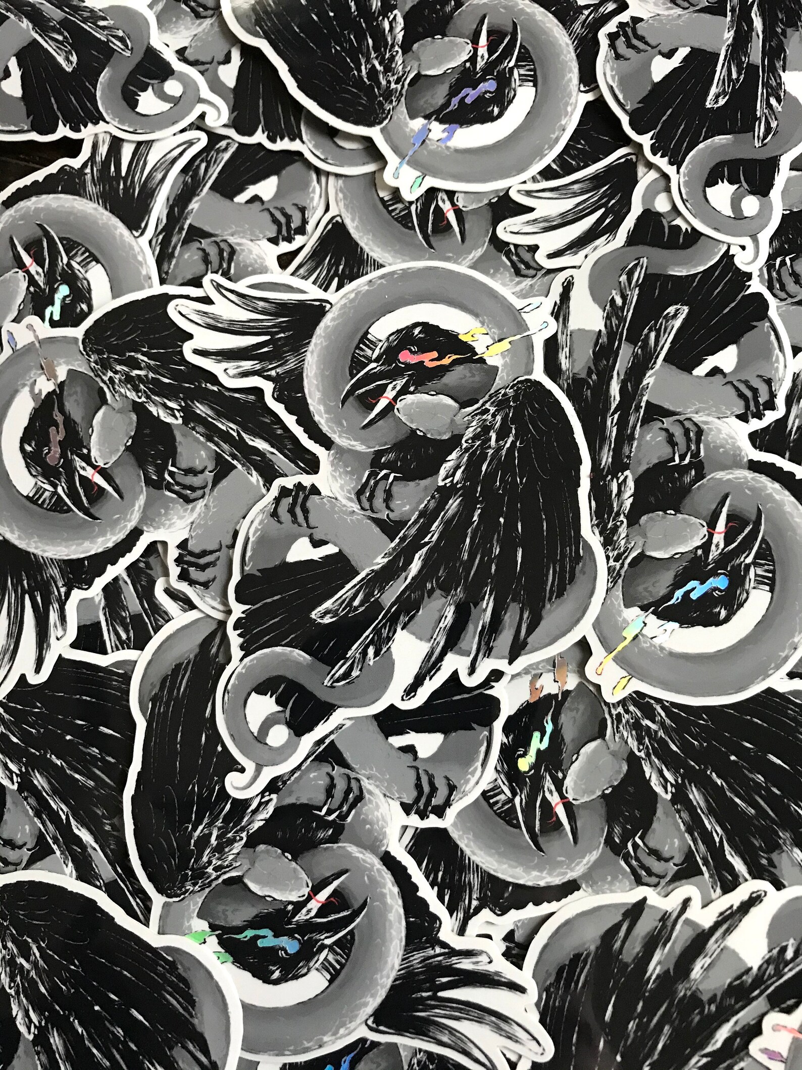 Raven Holographic Sticker - Raven Sticker, Crow Sticker, Raven ...