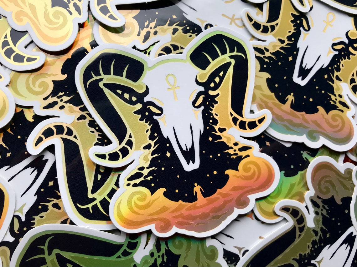 Khnum Holographic Sticker Cosmic Pantheon Egypt Egyptian | Etsy