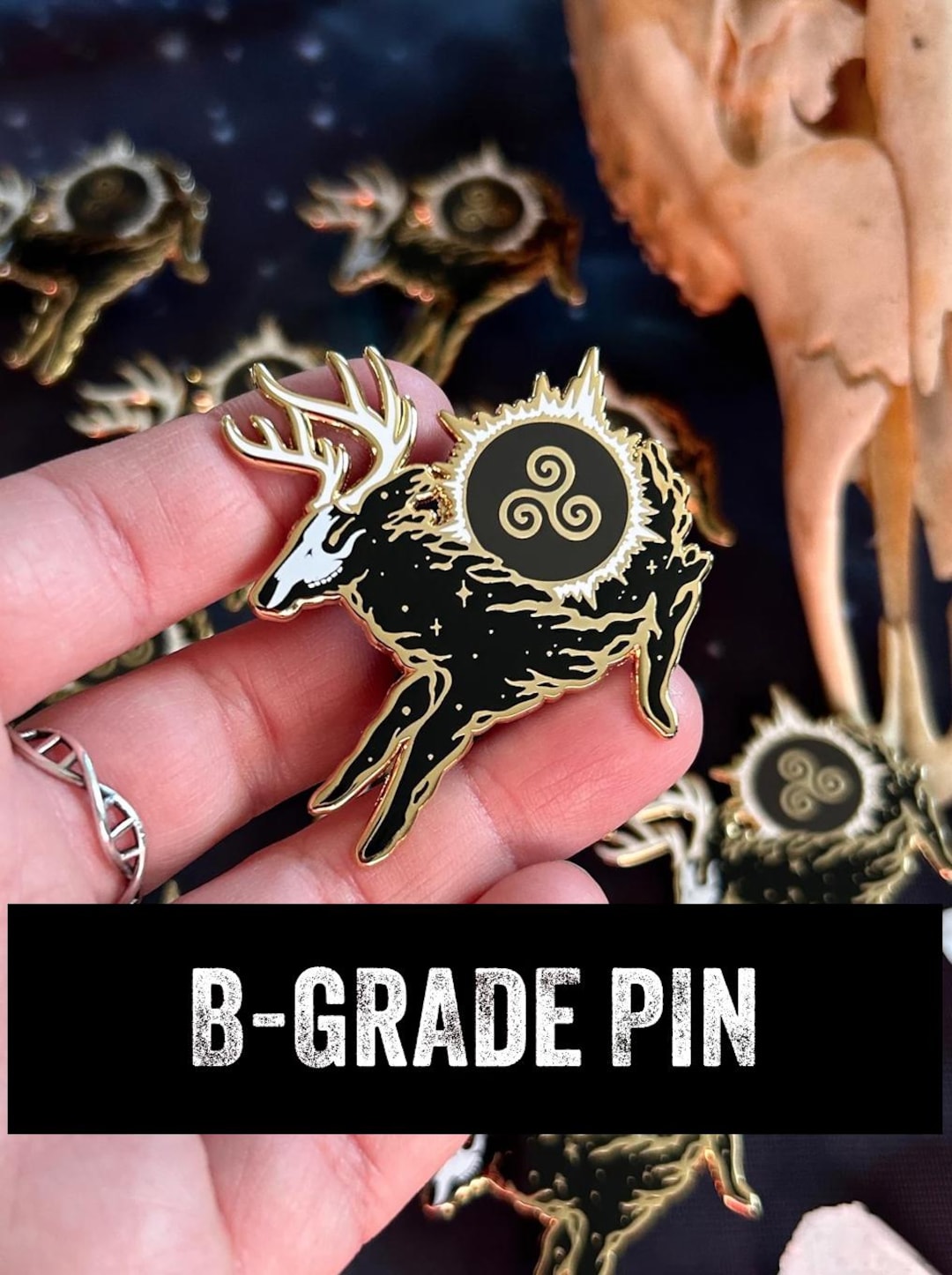B-GRADE Deer Spirit Enamel Pin: Stag Pin, Elk Pin, Deee Enamel Pin ...