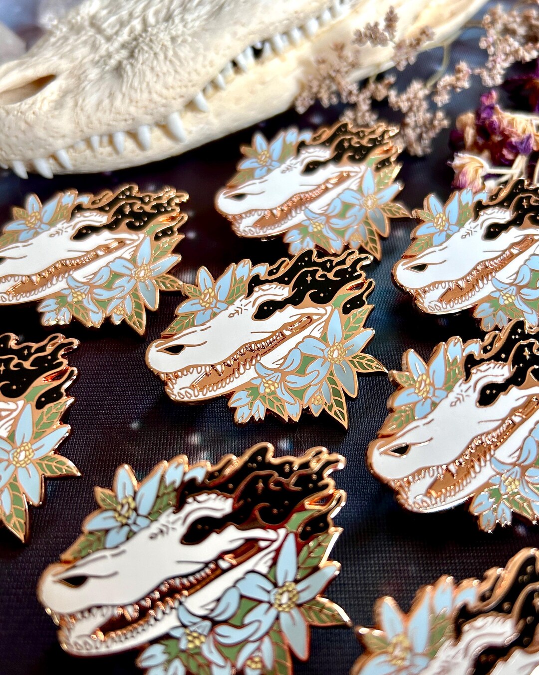 Alligator Skull Enamel Pin: Alligator Pin, Gator Pin, Spooky Enamel ...