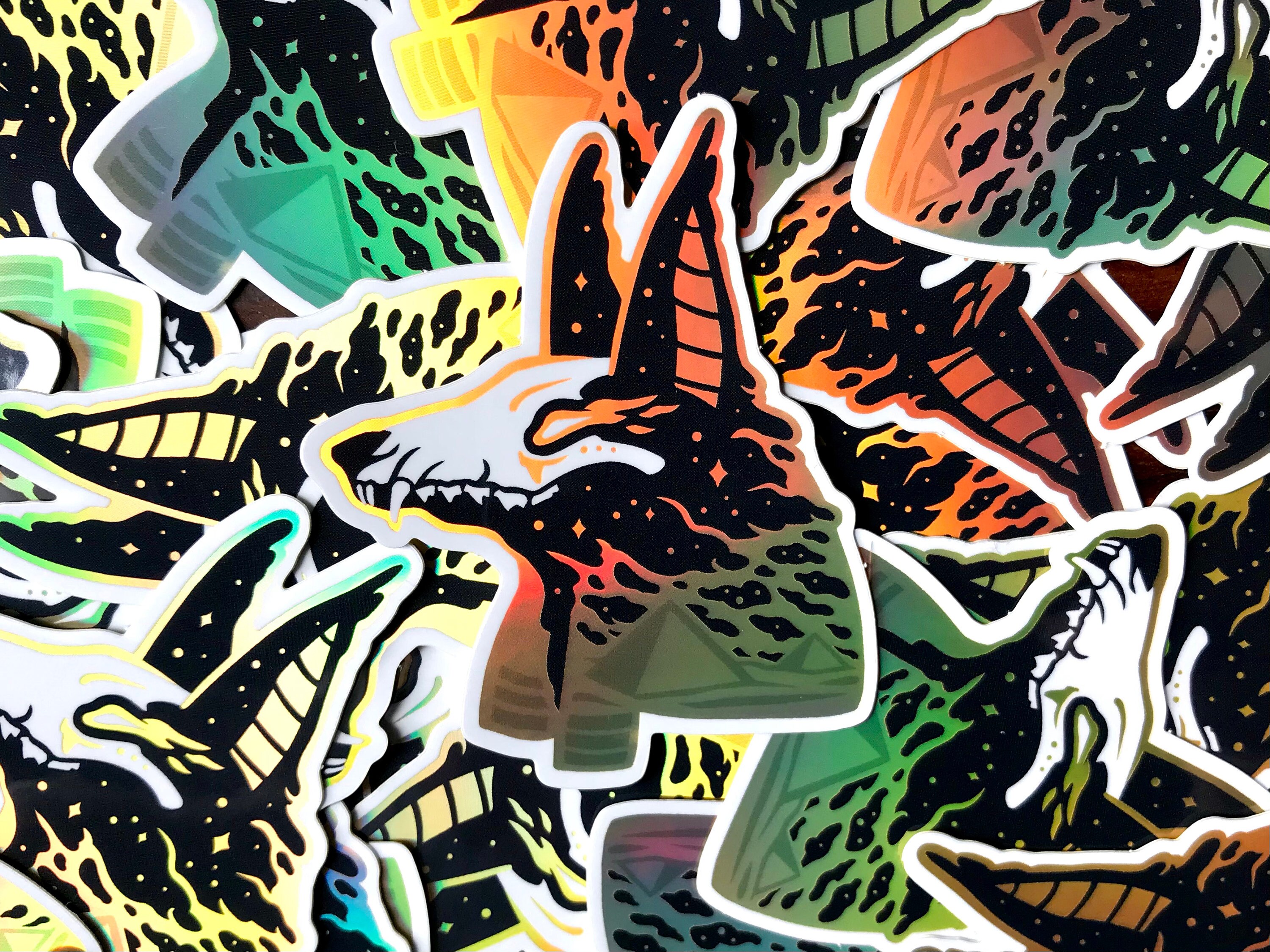 Anubis Holographic Sticker — Amanda Tulacz Illustration