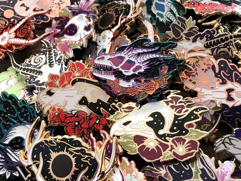 B-GRADE Enamel Pin Dragon Skull aether Dragon - Etsy