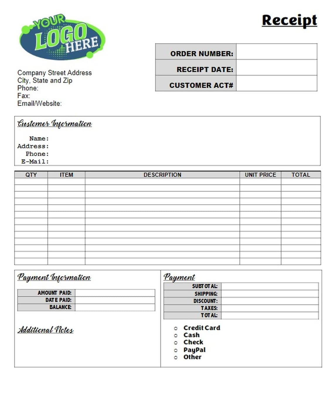 Professional T-shirt Order Form Bundle Digital Download, Easy Editable ...