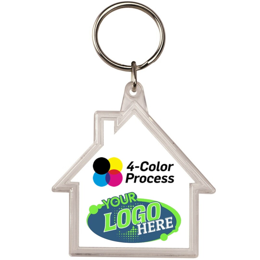 Bulk Custom Printed Logo Keychains, Full Color Printing on House ...