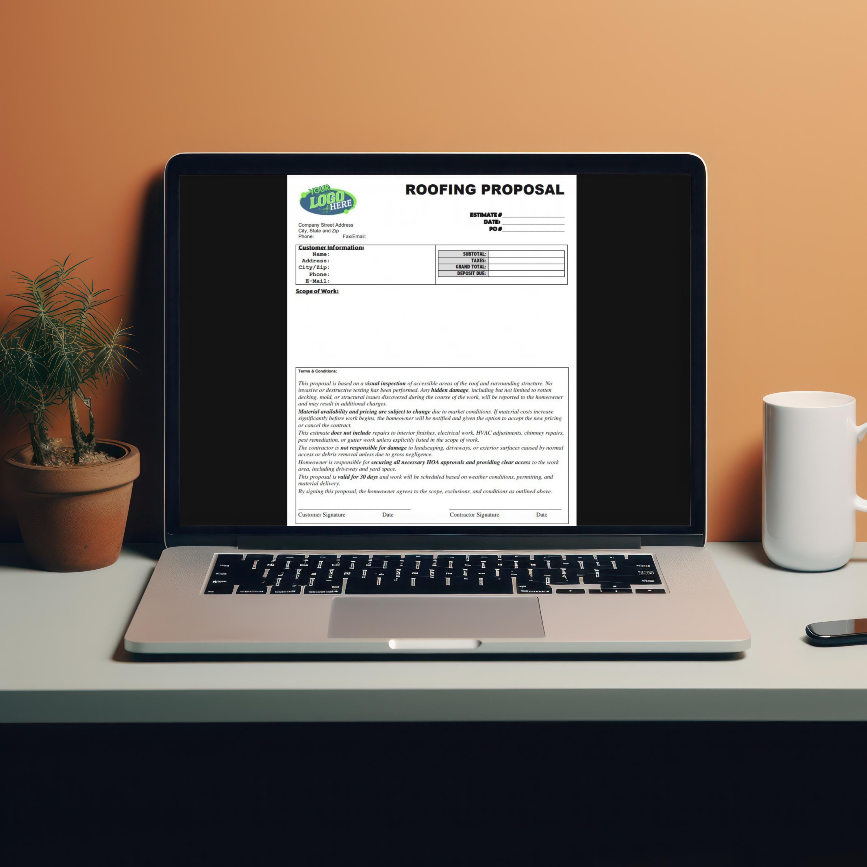 Professional Roofing Proposal Template Digital Download, Fully Editable ...