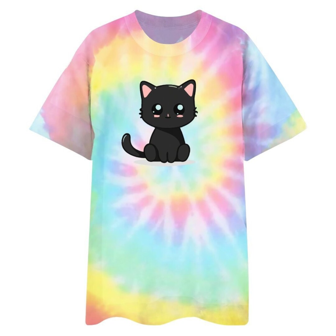 Cat Lover Tie Dye Black Cat Tie Dye Cat Lover Shirt Adult - Etsy