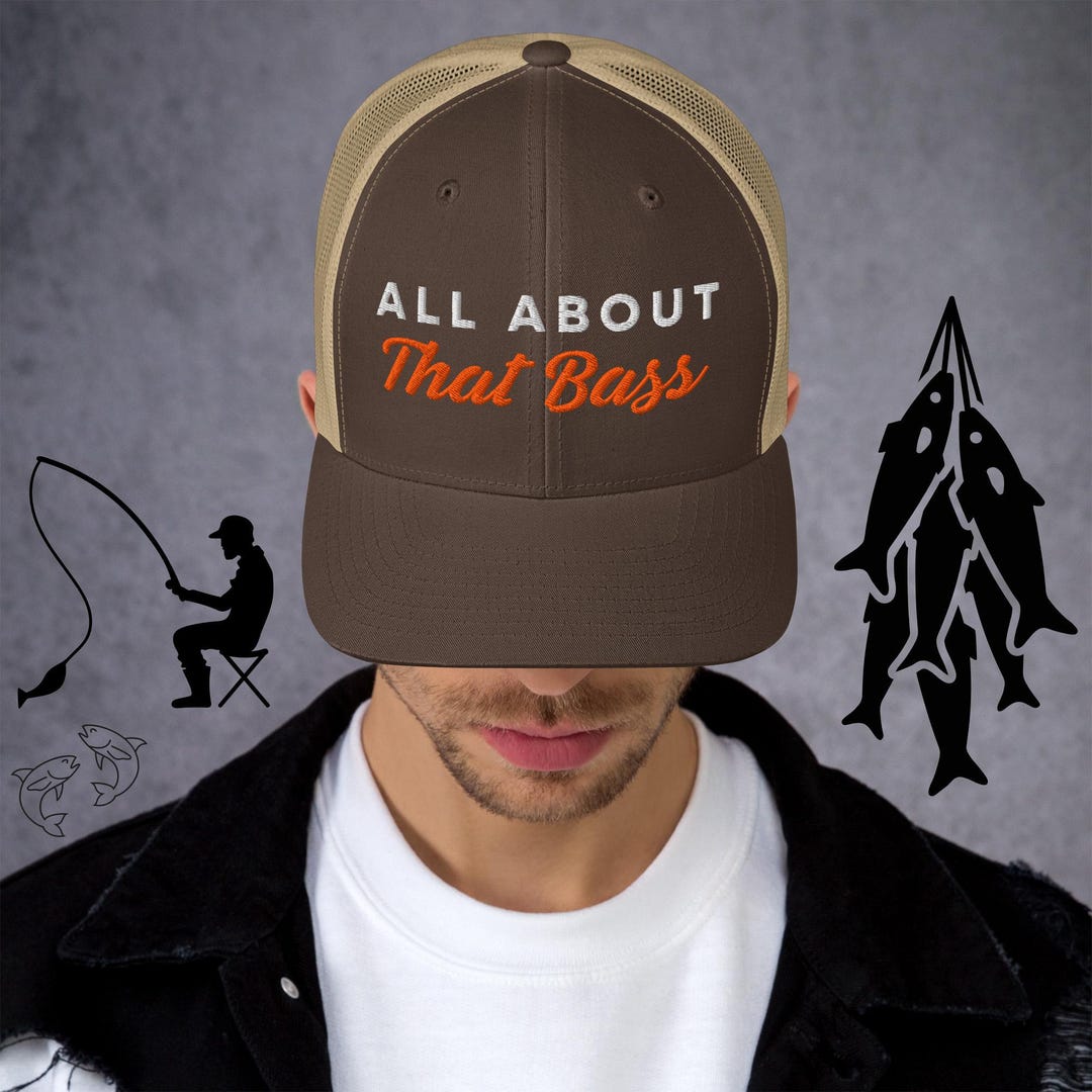 Bass Fishing Trucker Hat, Largemouth Bass Mesh Hat, Bass Fisherman ...