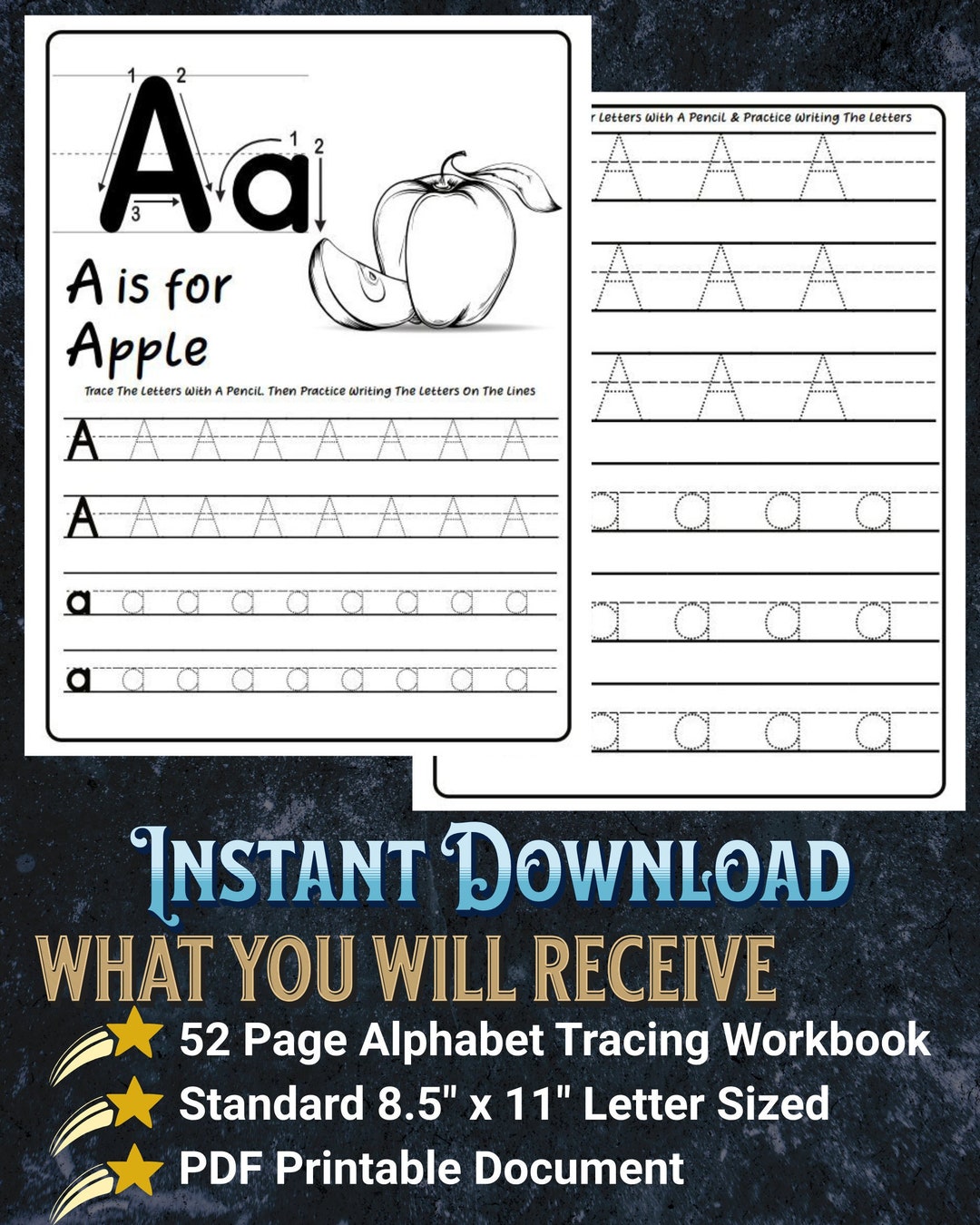 Printable Handwriting Worksheets, Alphabet Writing Practice, ABC Letter ...