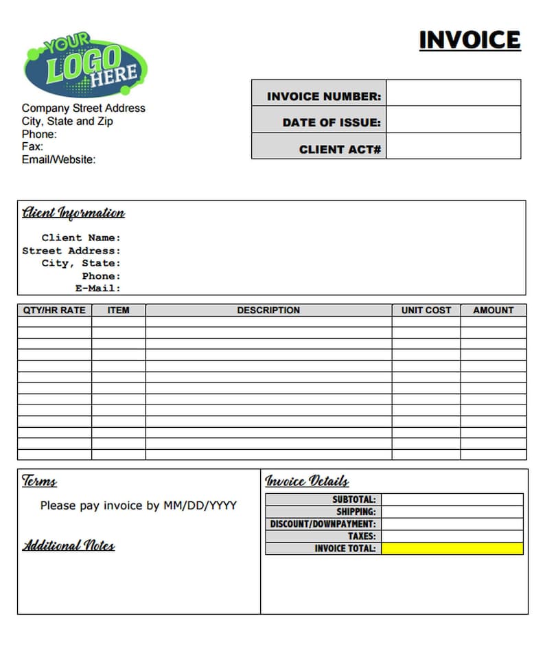 Minimal Design Invoice Template Digital Download, Editable General ...