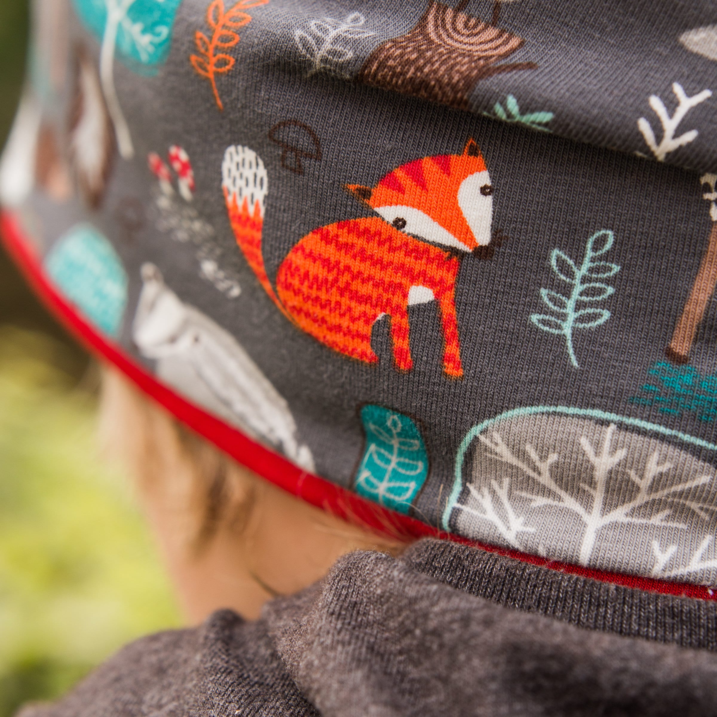 Jersey Stoff Waldtiere Fuchs Igel Dachs Reh Vogel Bunt Muster | Etsy