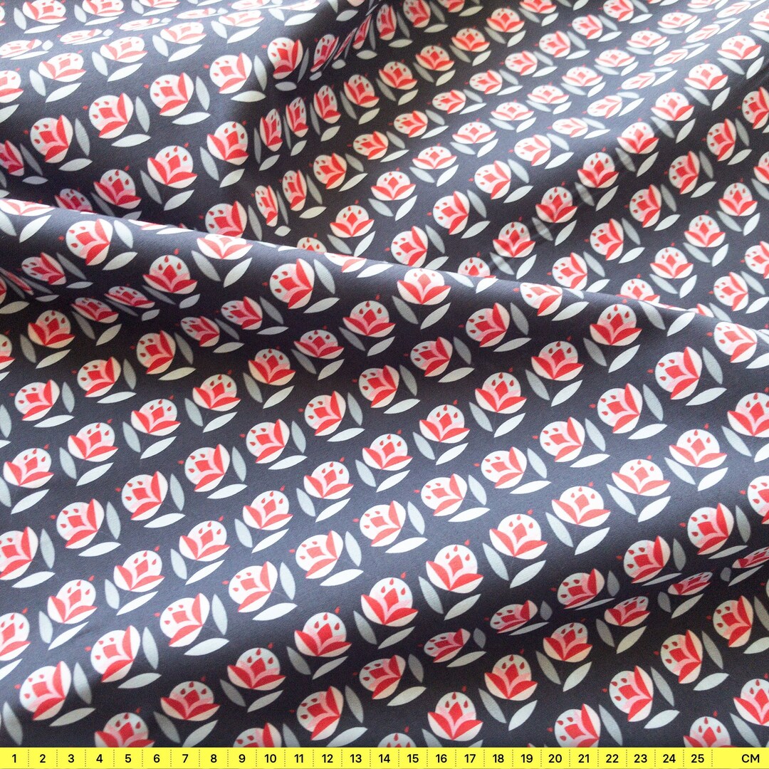 100% Cotton Fabric Lotus Flower 0.5m - Etsy