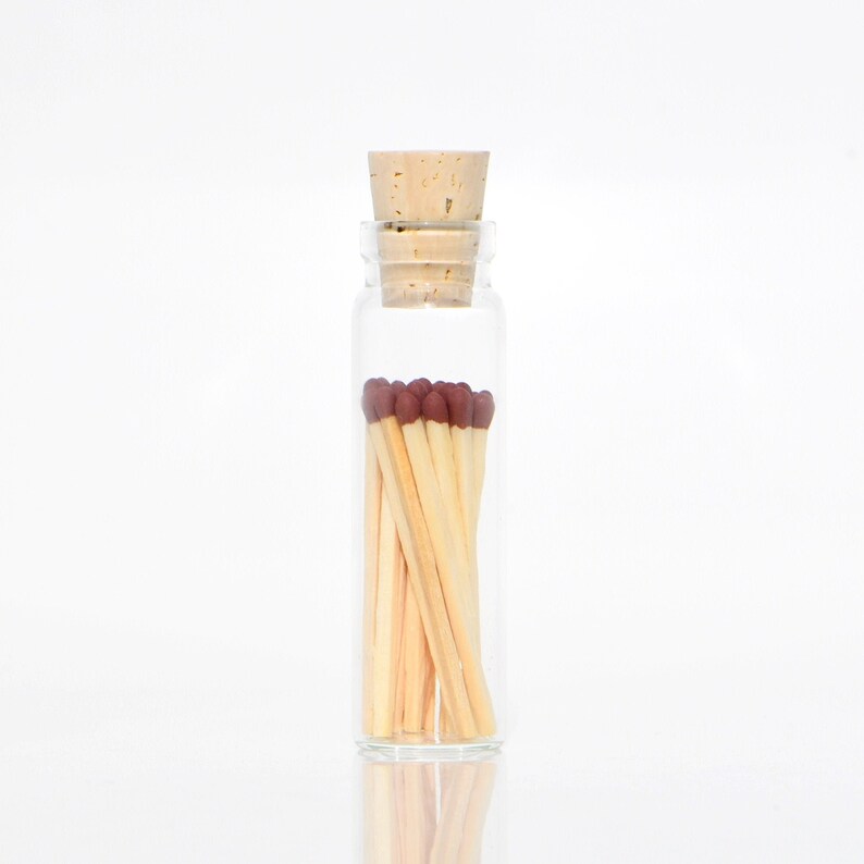 CINNAMON Brown Mini Matches Striker Modern Glass Jar Bottle | Etsy