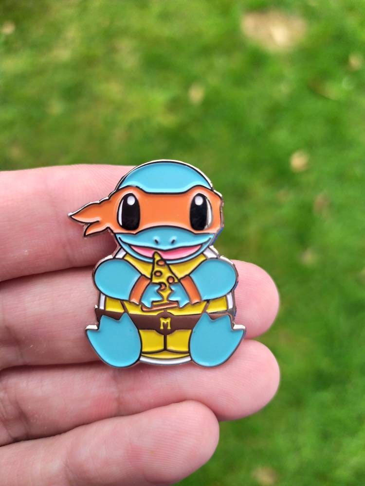 TMNT Squirtle Soft Enamel Pin Badge: Leo Don Raph Mikey - Etsy