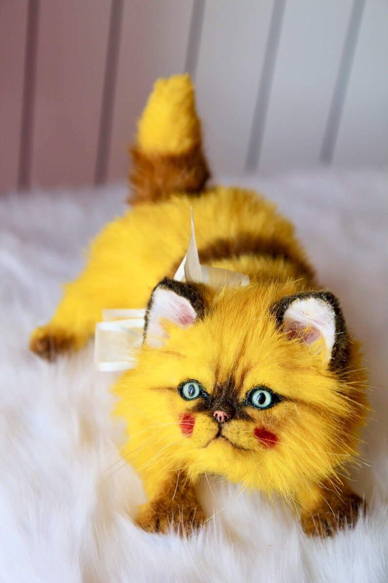 Yellow Kitten, Yellow Cat, Pikachu Kitten, Pikachu Toy, MADE TO ORDER ...