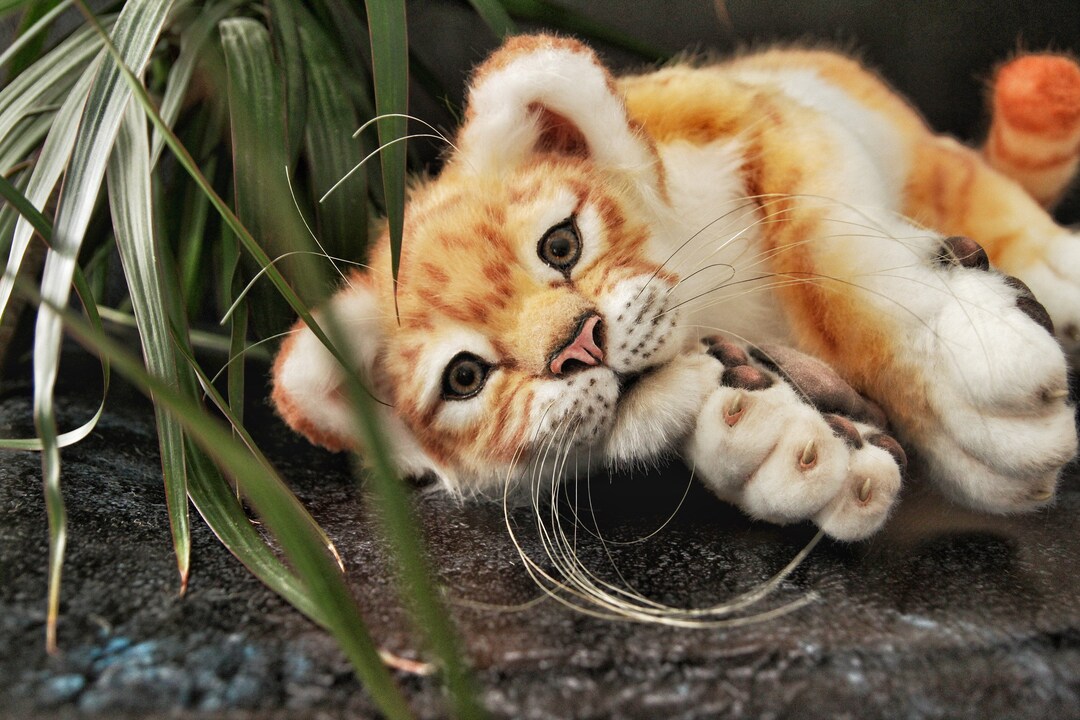 Gold Tiger Cub Toy, Tiger Cub, Realistic Tiger, Realistic Animal, Cute ...