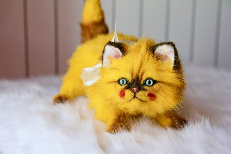 Yellow Kitten, Yellow Cat, Pikachu Kitten, Pikachu Toy, MADE TO ORDER ...