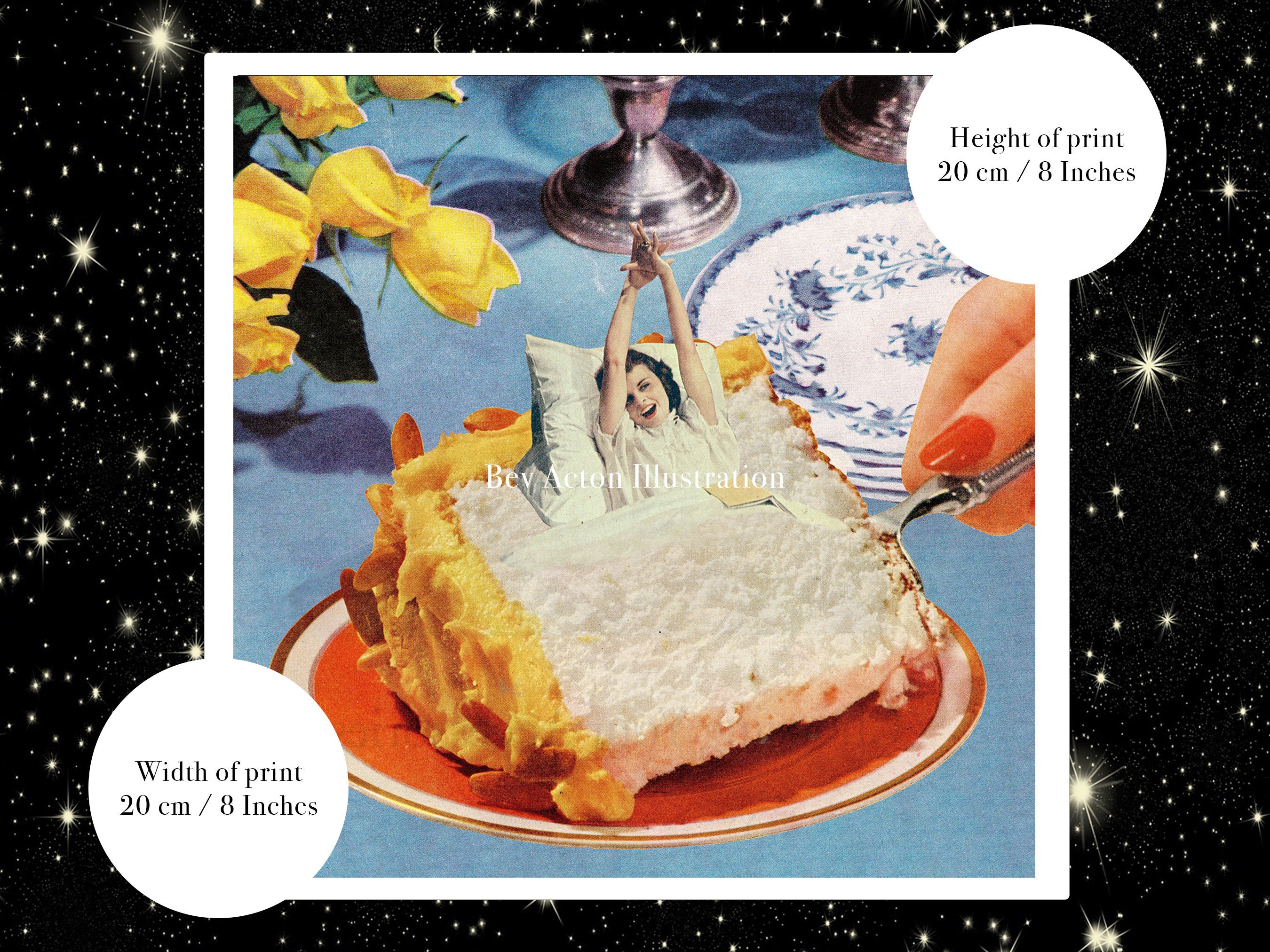 Sweet Dreams Retro Inspired Surrealist Cake Collage Square - Etsy