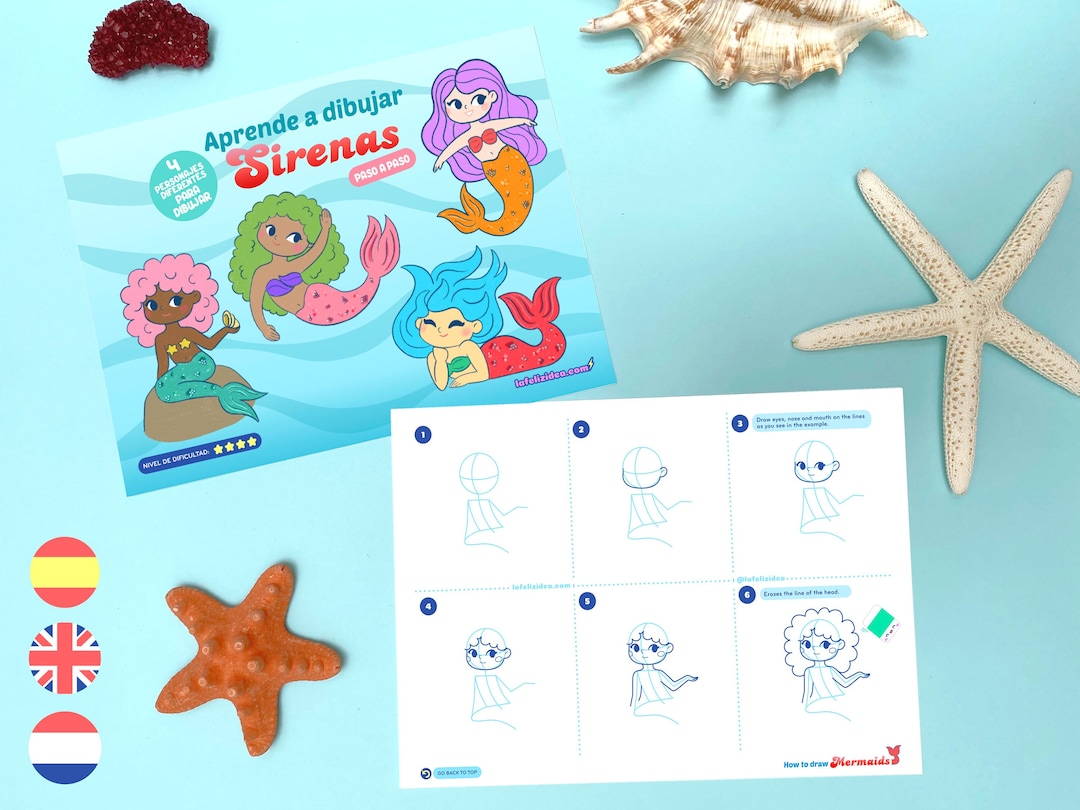 Guide to Drawing Mermaids, How to Draw Mermaid, Learn to Draw, Drawing ...