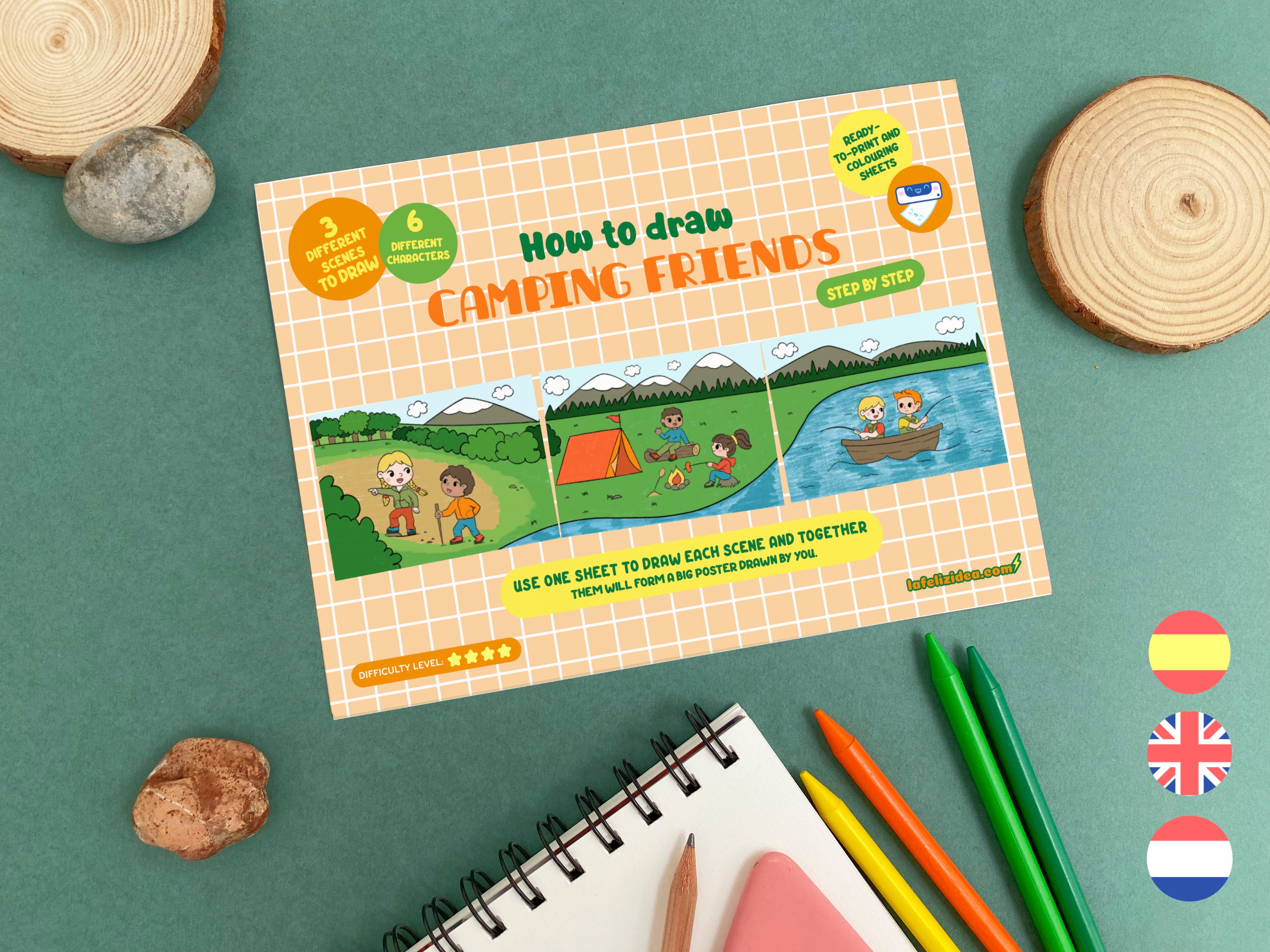 How to Draw CAMPING FRIENDS Camping Drawing Guide Learn to - Etsy