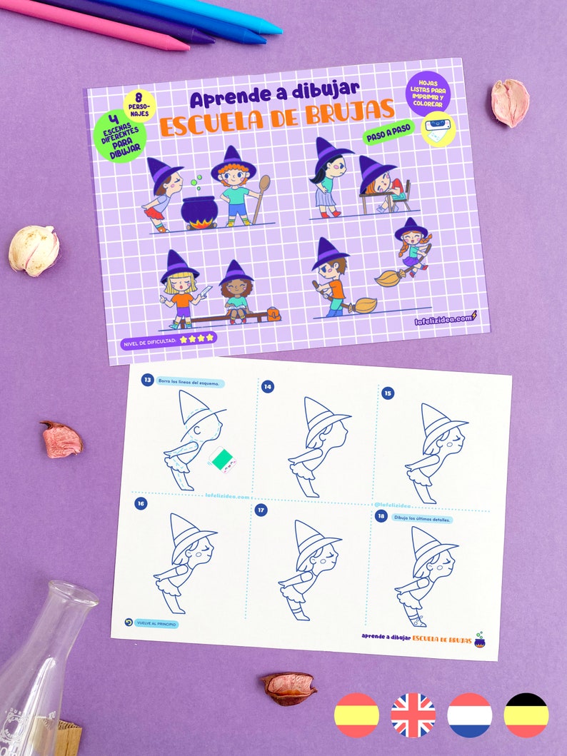 How to Draw WITCHES SCHOOL Drawing Guide Learn to Draw - Etsy