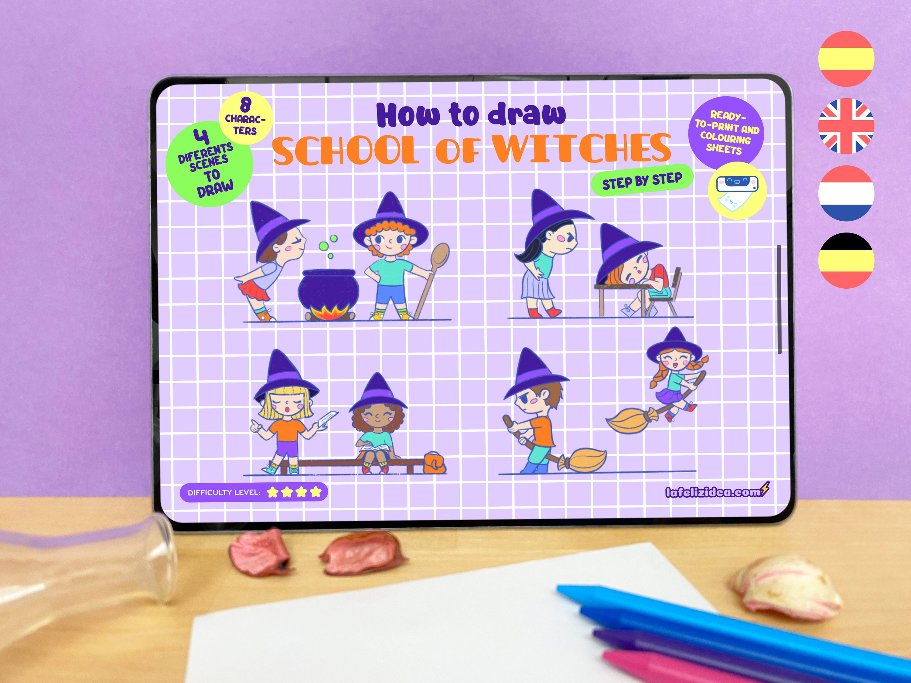 How to Draw WITCHES SCHOOL, Drawing Guide, Learn to Draw Witches, Drawing Course, Drawing for ...