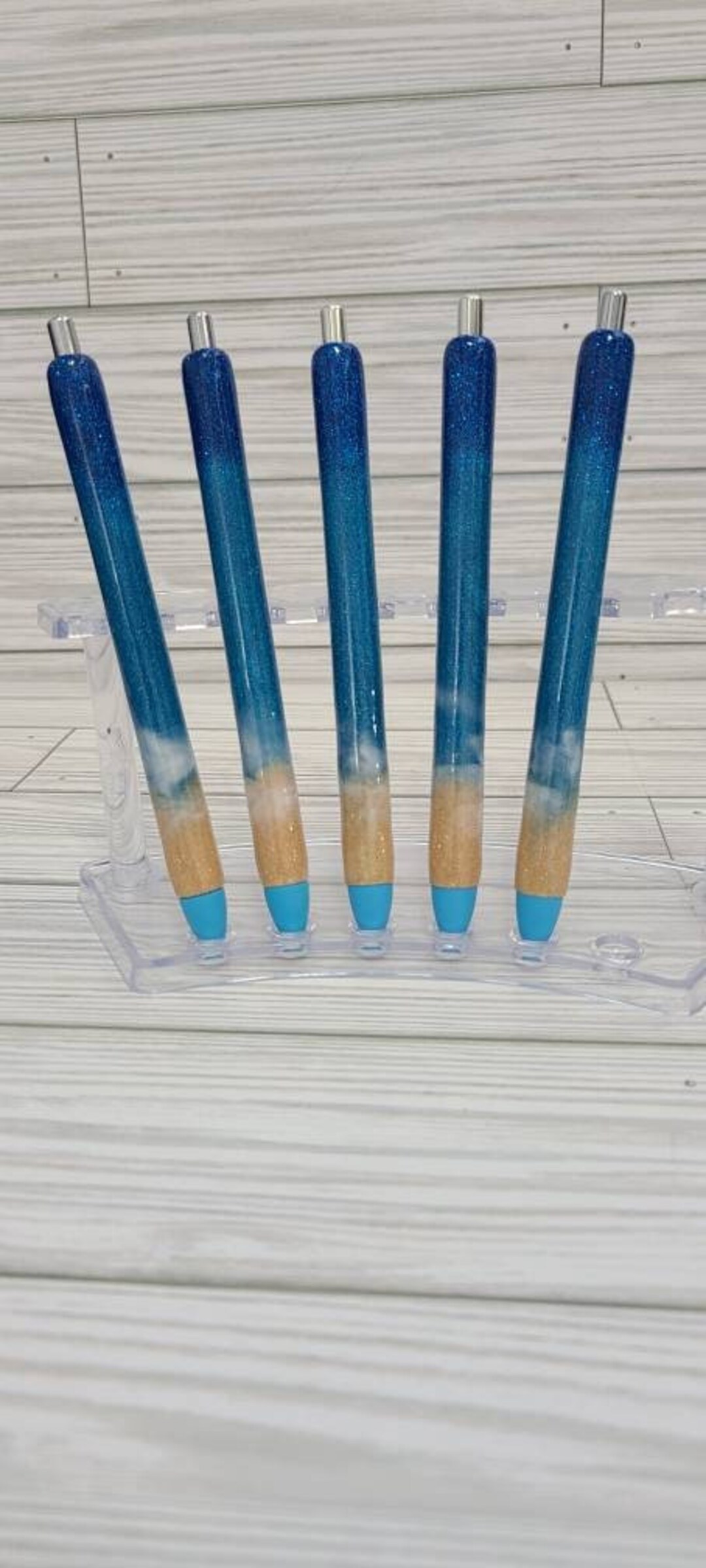 Beach Pens Glitter Epoxy Pens Inkjoy Pens Beach Scene Etsy