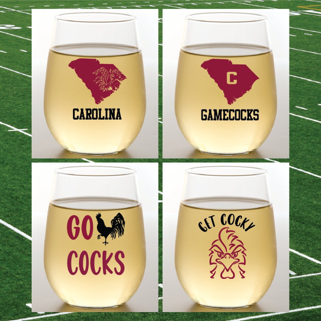 GAMECOCKS-INSPIRED Set of 4 Tritan Plastic Unbreakable 16 Oz Stemless ...