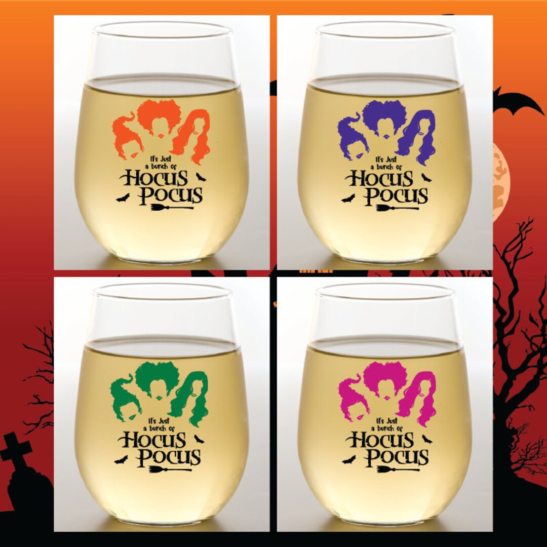 HOCUS POCUS 4-pack Wine-oh Designer Shatterproof Plastic 16 - Etsy