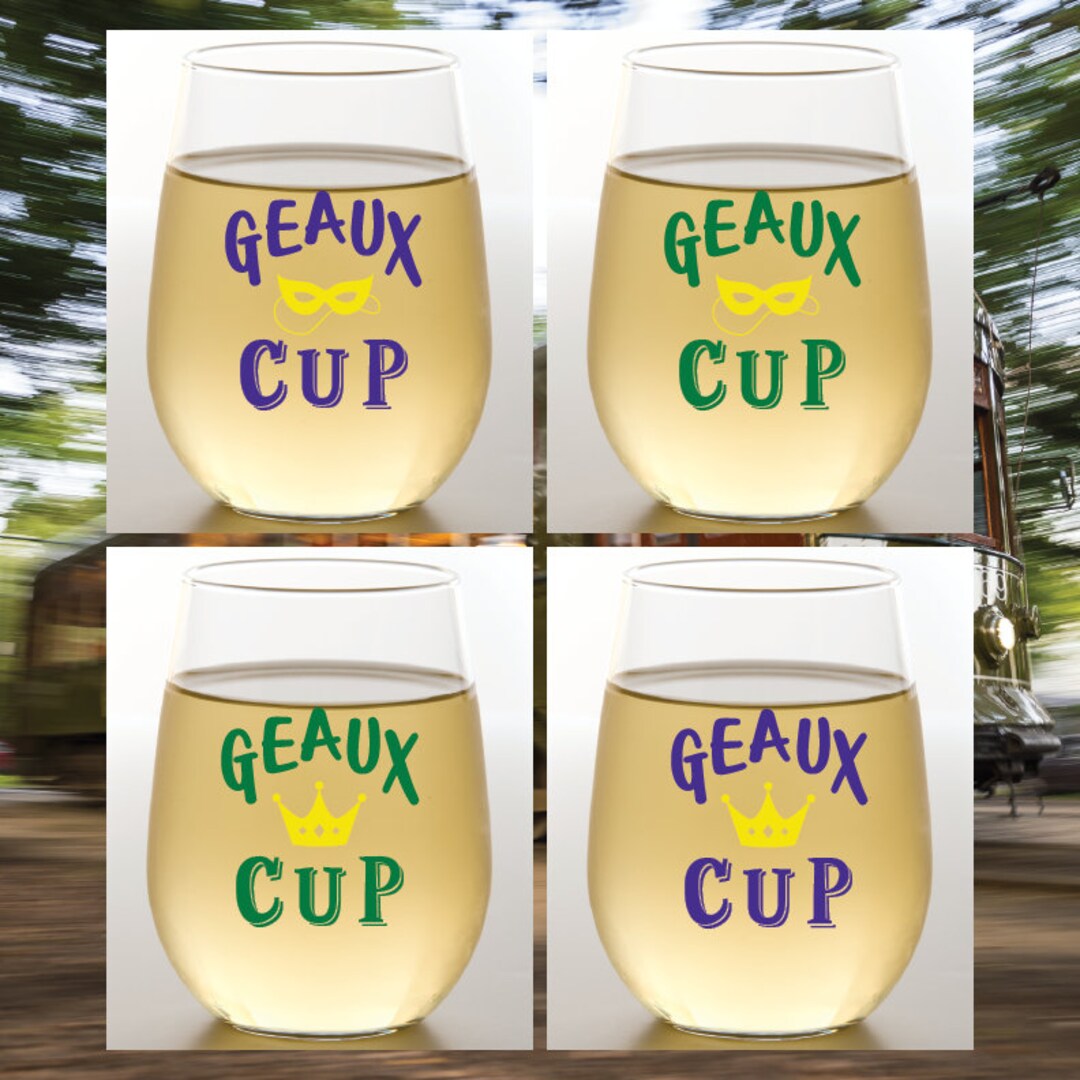 Set of 4 Plastic Unbreakable 16 Oz Stemless Wine Glasses. Made in ...
