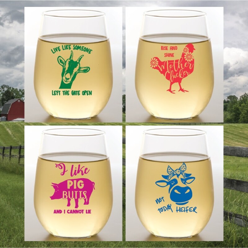 Funny Wine Glasses Etsy