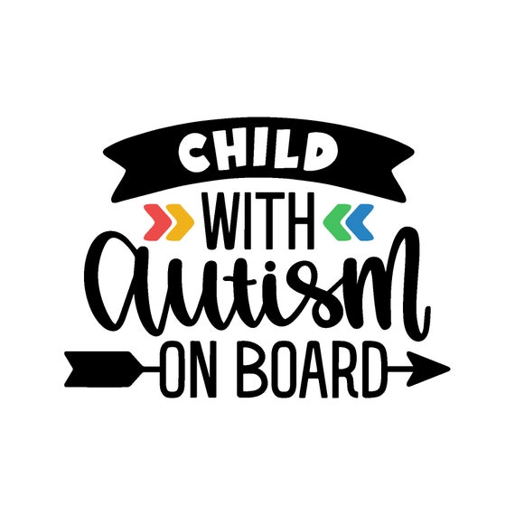 Child With Autism on Board Cutting File - Etsy