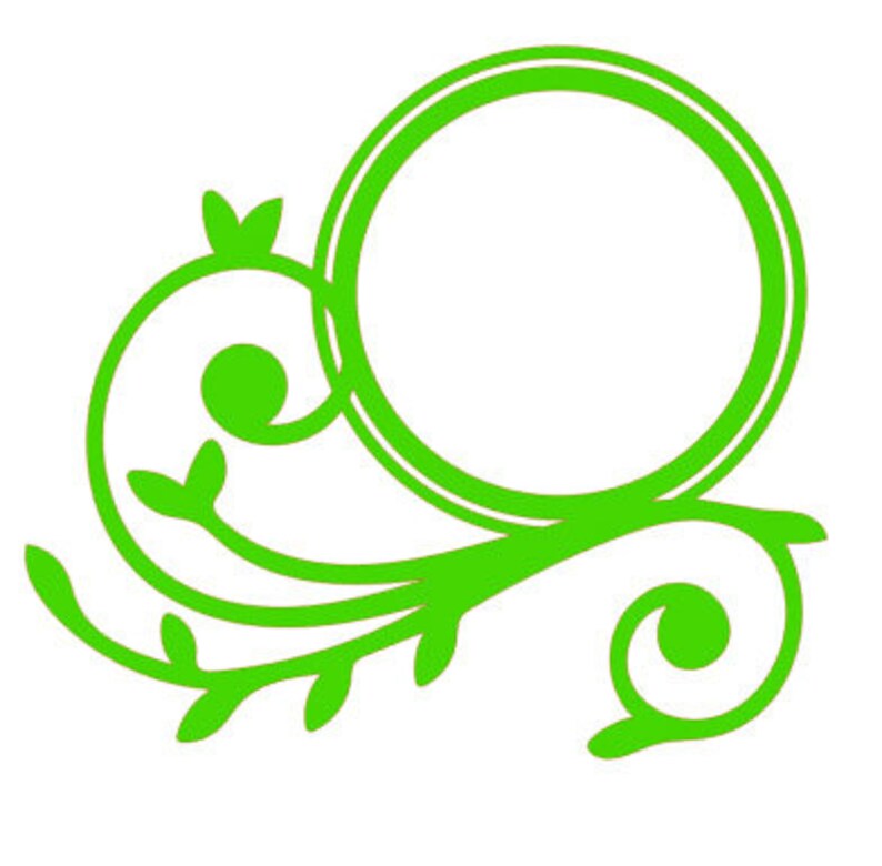 Leafy Swirl Monogram Border - Etsy
