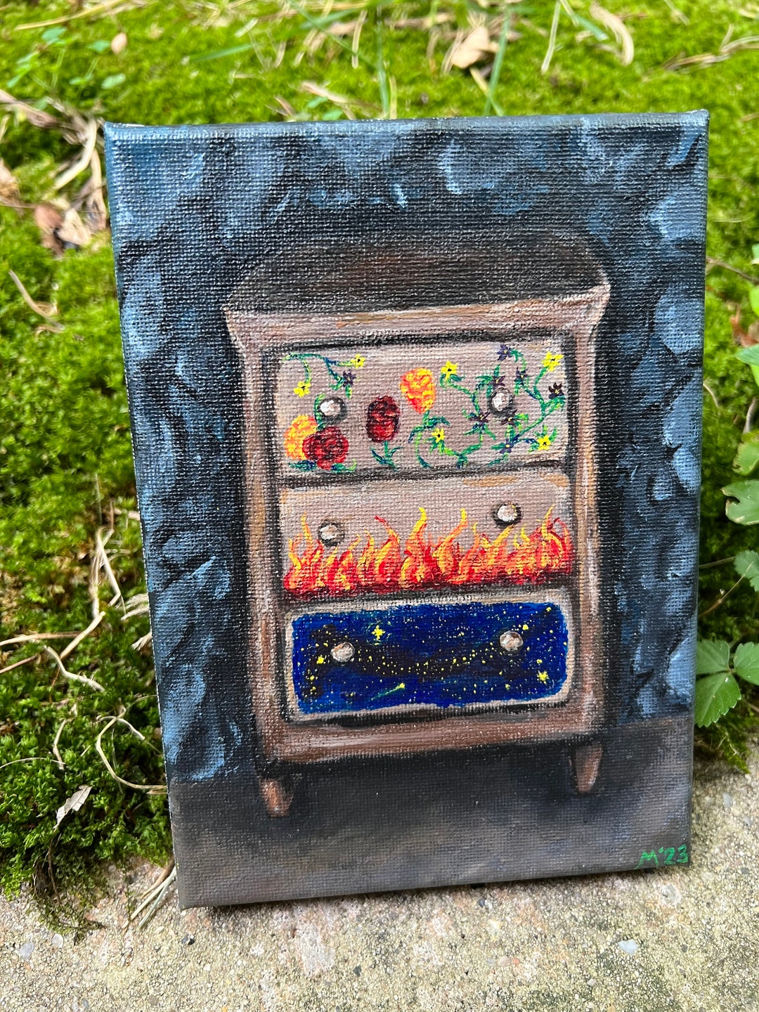 Archeron Sisters' Dresser, Original Acrylic Painting, Feyre, Nesta ...