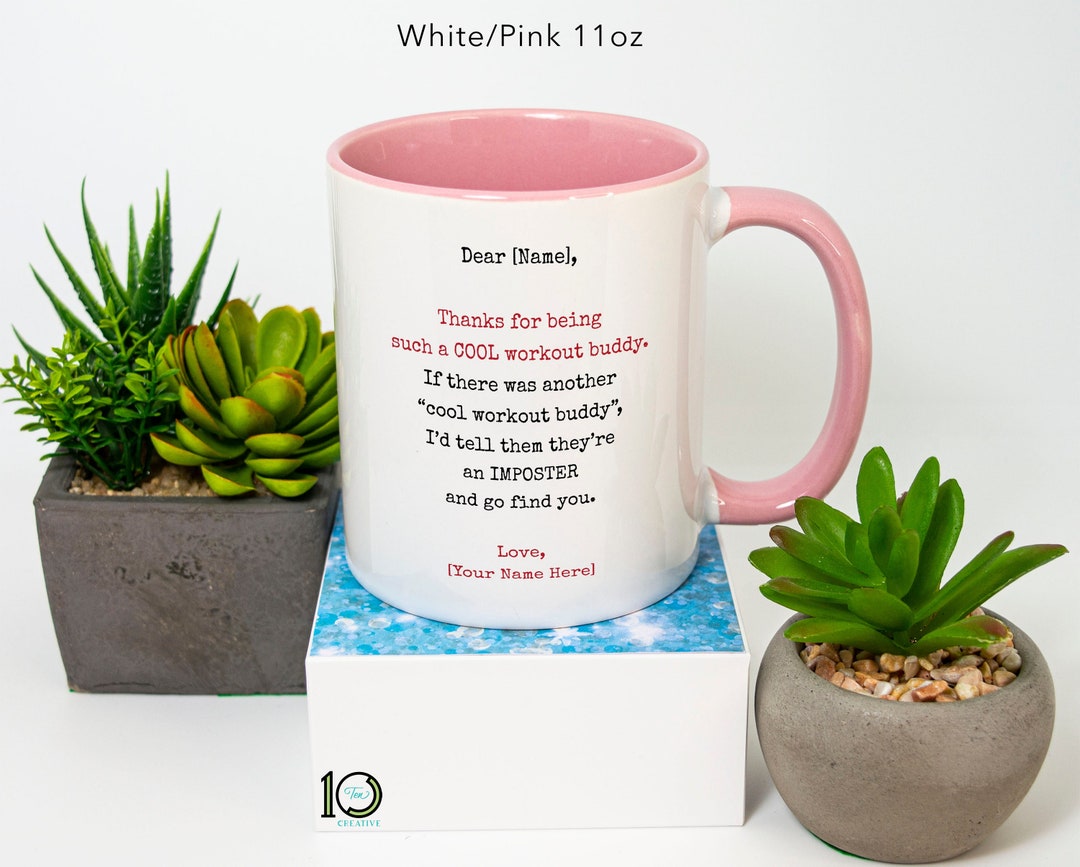 Personalized Cool Workout Buddy Mug, Funny and Sarcastic Fitness Gift ...
