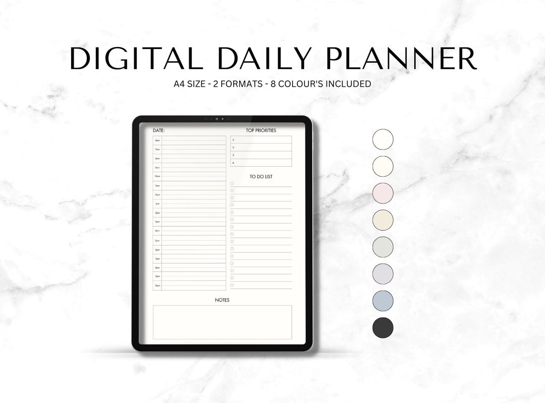 Daily Planner, Digital Planner, A4 Planner, Professional Planner, Pro ...