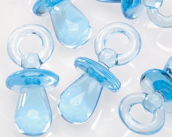 0.5 X 0.75 Inch Plastic Mini Clear Blue Baby Pacifiers Bulk 144 Pieces ...