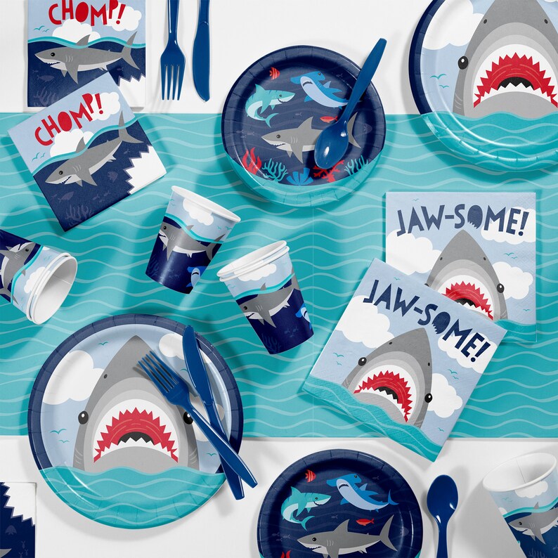 8 Shark Paper Cups 9 Oz, Shark Birthday, Shark Party, Shark Decorations ...