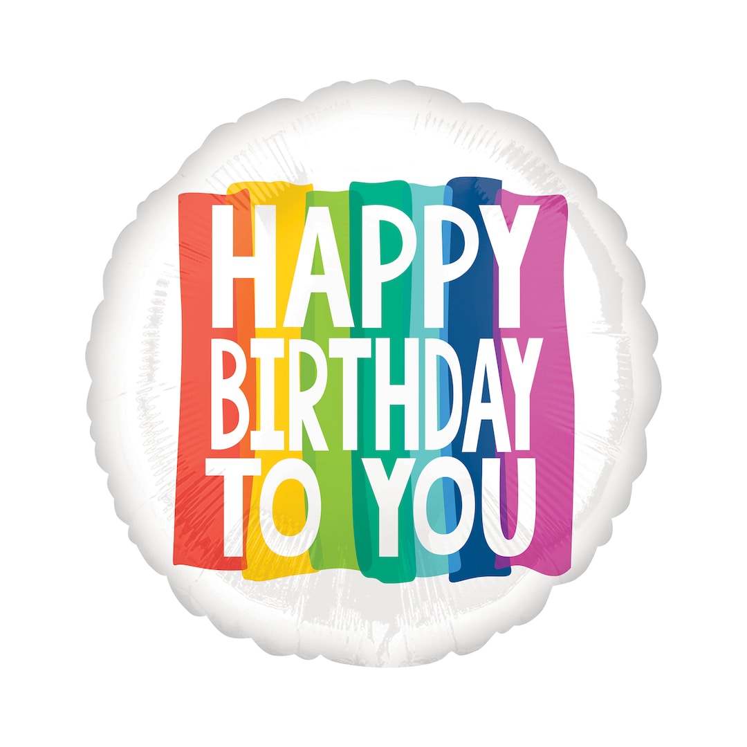 Happy Birthday Rainbow Balloon 28", Pastel Balloon, Pastel Birthday ...