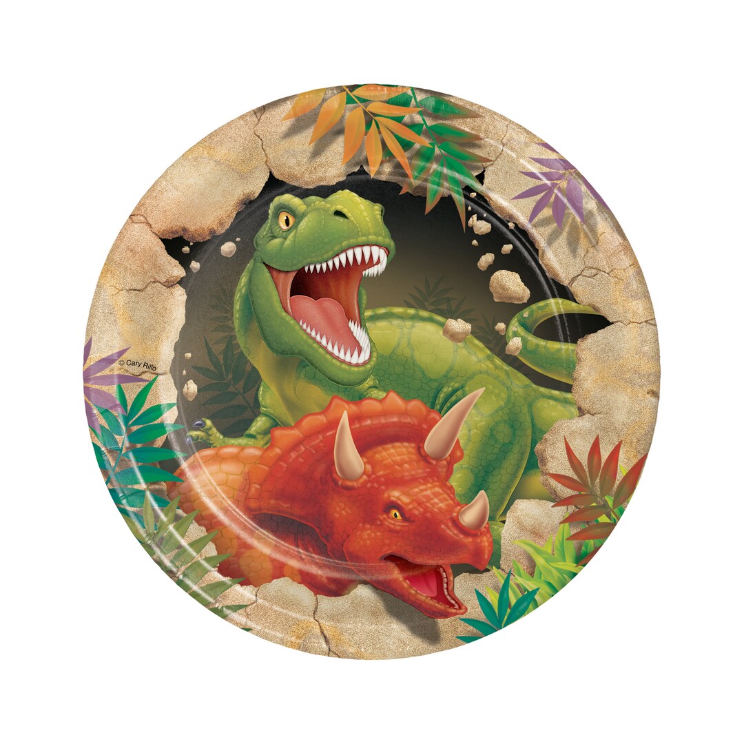 8 Dinosaur Paper Plates 7", Dino Plate, Dino Party, Dinosaur Party ...